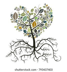 Heart Shaped Tree Roots Isolated On Stock Vector (Royalty Free) 793437403