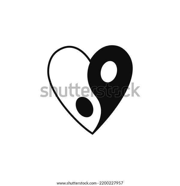 Heart Shaped Yin Yang Symbol Vector Stock Vector (Royalty Free ...
