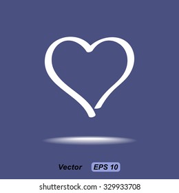 Heart Sign Icon Vector Illustration Flat Stock Vector (Royalty Free ...