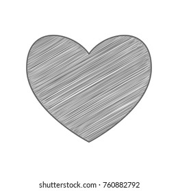 Heart Sign Illustration Vector Shaded Gray Stock Vector (Royalty Free ...