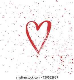 Heart Sign Ink Painted Vector Illustration Stock Vector (Royalty Free ...