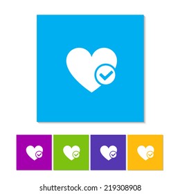 Heart Sign Web Icon Check Mark Stock Vector (Royalty Free) 219308908 ...