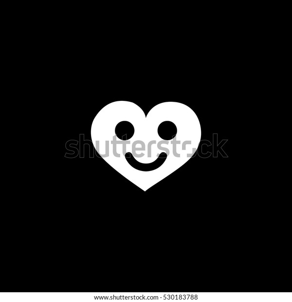Heart Smile Icon Isolated White Background Stock Vector (Royalty Free ...