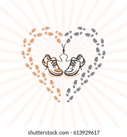 Heart Sneakers Vector Stock Vector (Royalty Free) 613929617 | Shutterstock