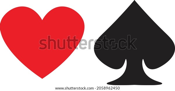 Heart Spades Card Games Stock Vector (Royalty Free) 2058962450 ...