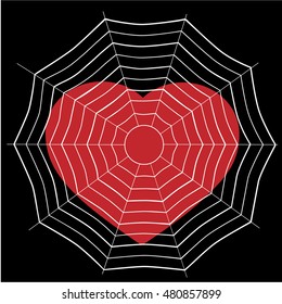 Heart Spider Web Stock Vector (Royalty Free) 480857899 | Shutterstock