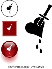 Heart Stab Symbol Sign Button Stock Vector (Royalty Free) 396420724 ...