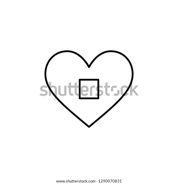 Heart Stop Button Icon Element Valentines Stock Vector (Royalty Free ...