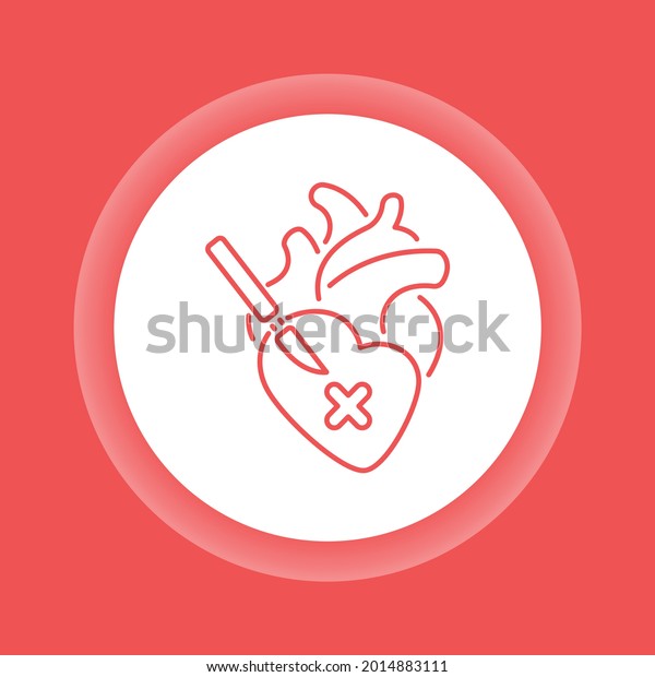 Heart Surgery Color Button Icon Surgical Stock Vector (Royalty Free ...