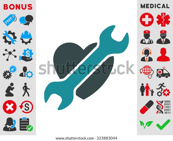 Heart Surgery Vector Icon Style Bicolor Stock Vector (Royalty Free ...