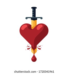 Heart Sword Vector Illustration Stock Vector (Royalty Free) 1720341961 ...
