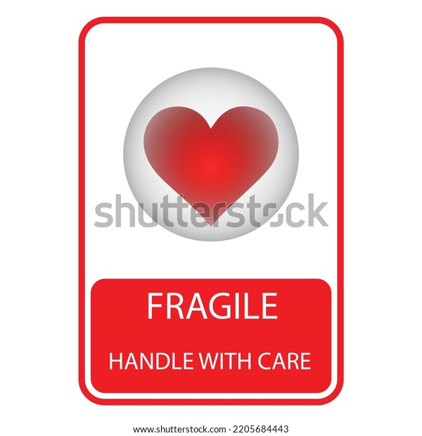 Heart Symbol Globe Text Fragile Handle Stock Vector (Royalty Free ...