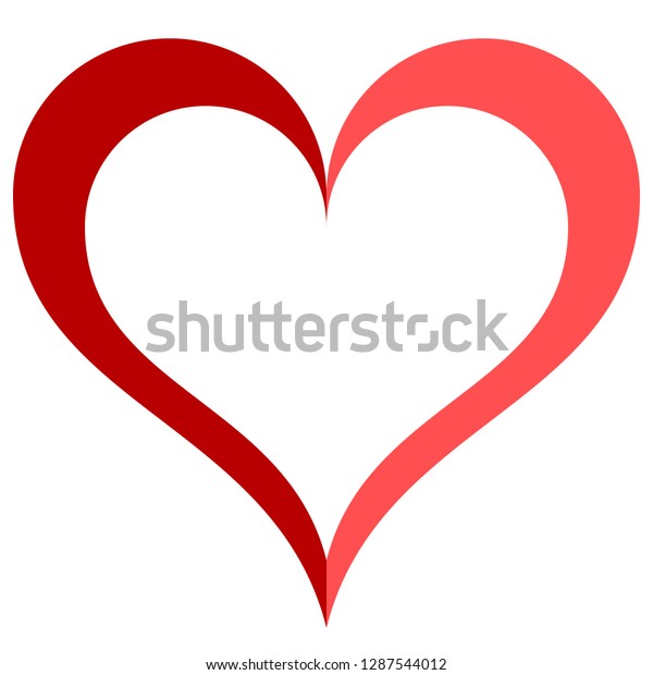 Heart Symbol Icon Red Simple Outlined Stock Vector (Royalty Free ...
