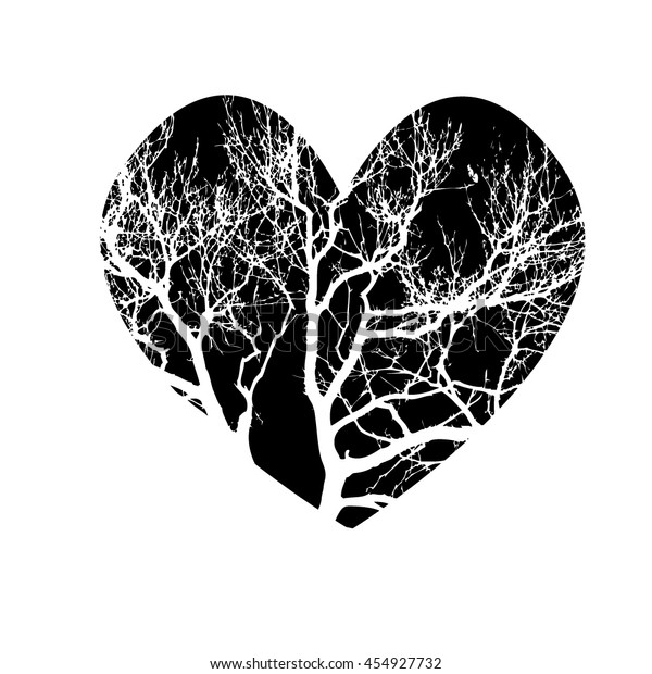 Heart Symbol Tree Branches Vector Stock Vector (Royalty Free) 454927732 ...