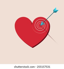 Heart Target Stock Vector (Royalty Free) 255157531