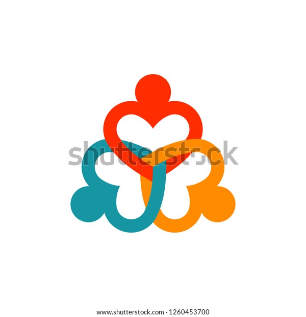 Heart Teamwork Consultants Vector Illustration Stock Vector (Royalty ...