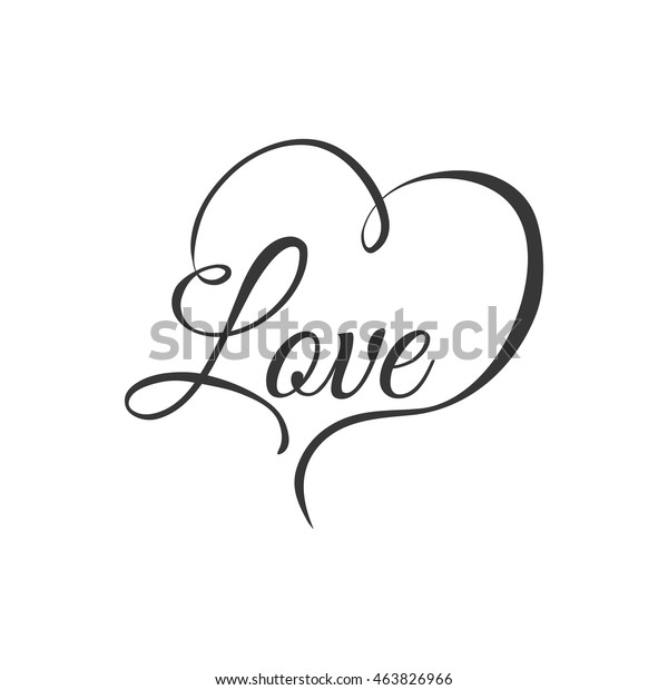 Heart Text Love Shape Letter Icon Stock Vector (Royalty Free) 463826966