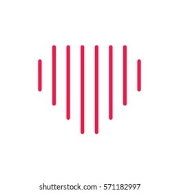 Heart Thin Line Red Icon On Stock Vector (Royalty Free) 571182997 ...