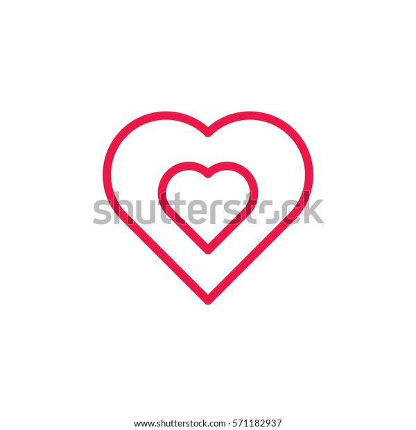 Heart Thin Line Red Icon On Stock Vector (Royalty Free) 571182937 ...