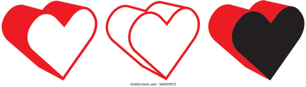 Heart Threedimensional Stock Vector (Royalty Free) 346019072 | Shutterstock