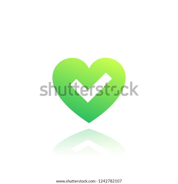 Heart Tick Vector Icon Logo Stock Vector (Royalty Free) 1242782107 ...