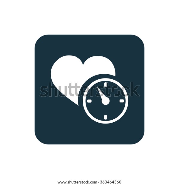 Heart Time Icon On White Background Stock Vector (Royalty Free ...
