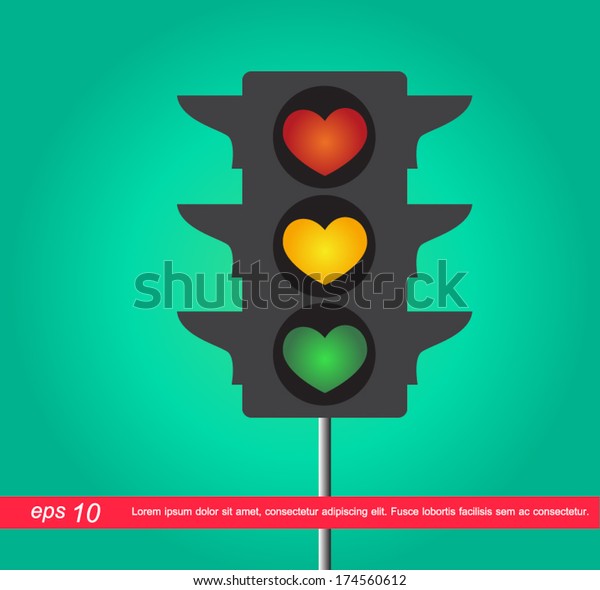 Heart Traffic Light Vector Icon Stock Vector (Royalty Free) 174560612 ...