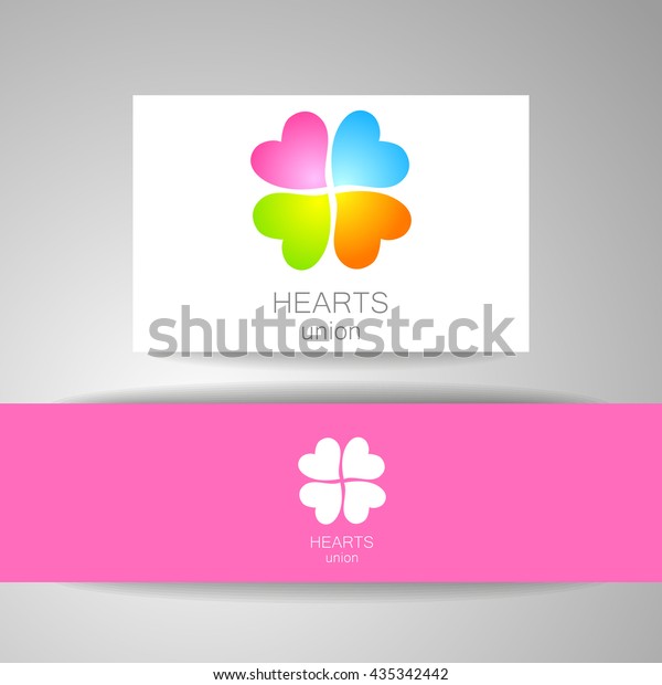 Heart Union Logo Template Identity Presentation Stock Vector (Royalty ...