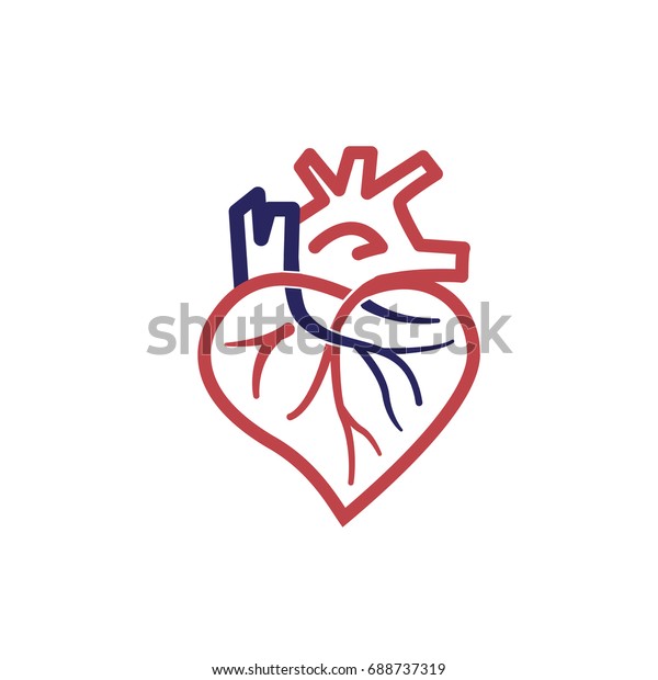 Heart Vascular Logo Stock Vector (Royalty Free) 688737319