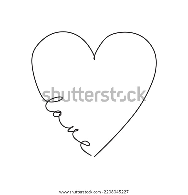 Heart Vector Line Illustration Line Drawing Stock Vector (Royalty Free ...
