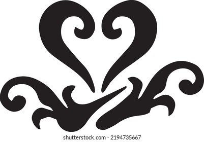 Heart Vector Stencil Black White Stock Vector (Royalty Free) 2194735667 ...
