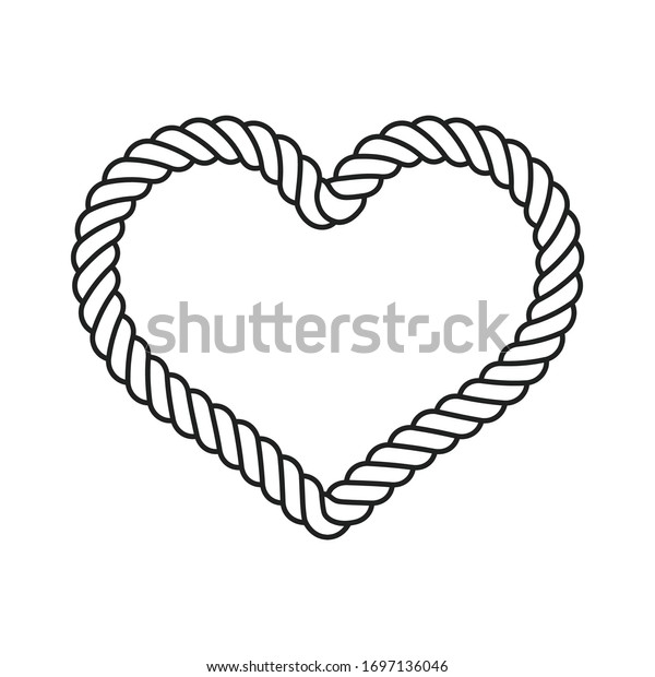 Heart Vector Valentine Icon Lasso Rope Stock Vector (Royalty Free ...