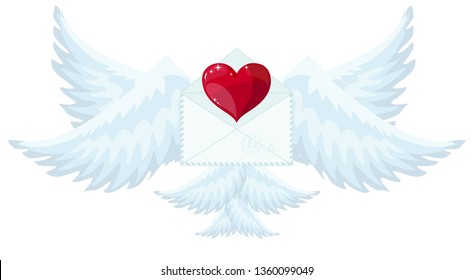 Blue Heart Angel Painted Art Beautiful Stock Vector (Royalty Free ...