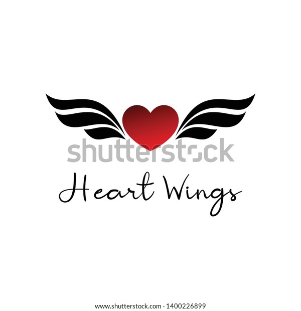 Heart Wings Logo Illustration Stock Vector (Royalty Free) 1400226899 ...
