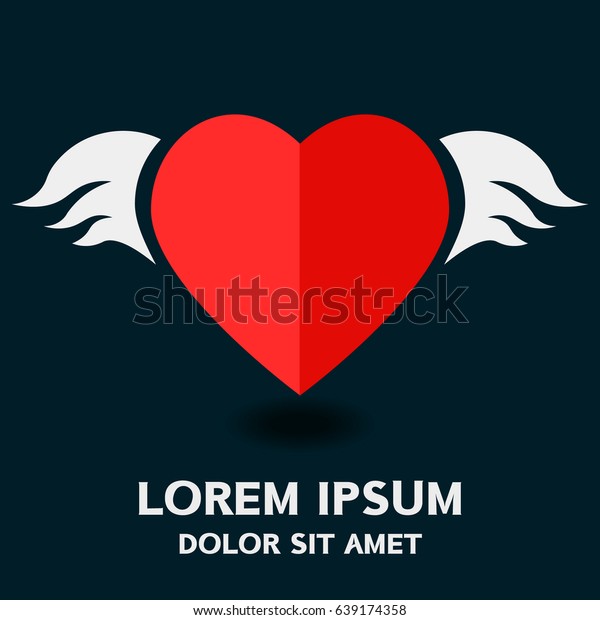 Heart Wings Logo Vector Illustration Isolated Stock Vector (Royalty ...