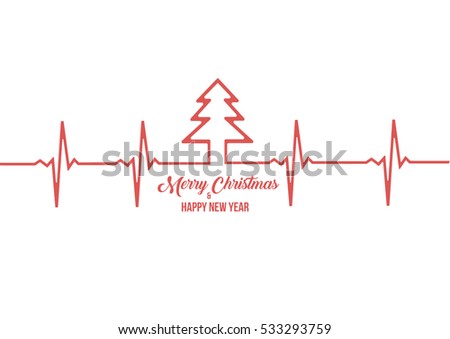 Heartbeat Christmas Tree Stock Vector (Royalty Free) 533293759 ...