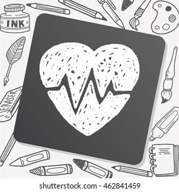 Heartbeat Doodle Stock Vector (Royalty Free) 462841459 | Shutterstock