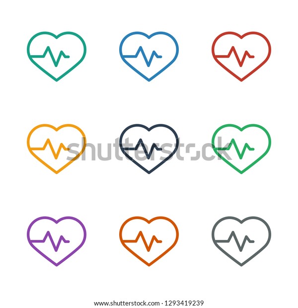 Heartbeat Icon White Background Editable Outline Stock Vector (Royalty ...