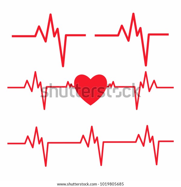 Heartbeat Line Isolated On White Background Stock Vector (Royalty Free ...
