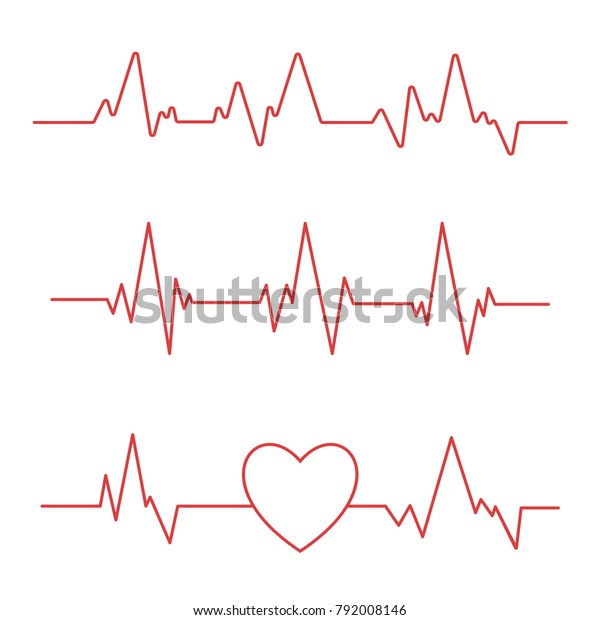 Heartbeat Line Isolated On White Background Stock Vector (Royalty Free ...