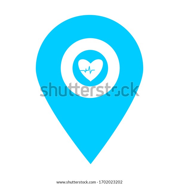 Heartbeat Location Map Pin Icon Element Stock Vector (Royalty Free ...