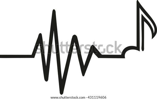 Heartbeat Music Note Stock Vector (Royalty Free) 431119606 | Shutterstock