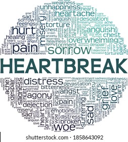 Heartbreak Vector Illustration Word Cloud Isolated Stock Vector ...