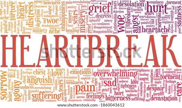 Heartbreak Vector Illustration Word Cloud Isolated Stock Vector ...