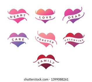 Heartlove Gradient Badge Template 7 Variations Stock Vector (Royalty ...