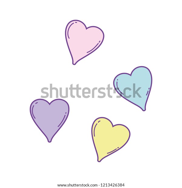 Hearts Cute Cartoons Stock Vector (Royalty Free) 1213426384 | Shutterstock