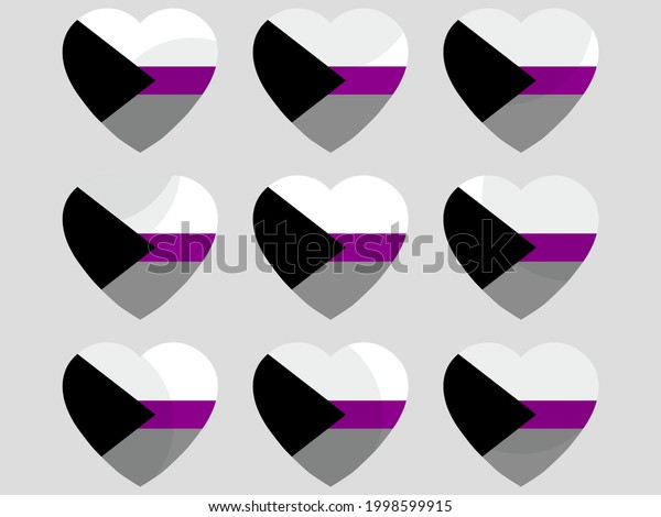Hearts Demisexual Flag Icon Set Demisexual Stock Vector (Royalty Free ...