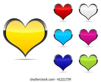 Hearts Different Colors Vector Illustration Stock Vector (Royalty Free ...