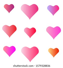 Hearts Different Shades Pink Gradient Eps Stock Vector (Royalty Free ...