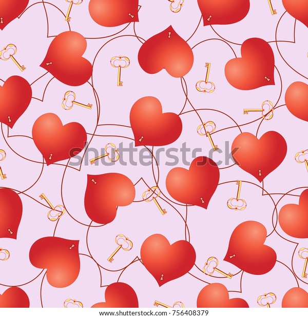 Hearts Keys On Pink Background Vector Stock Vector (Royalty Free ...